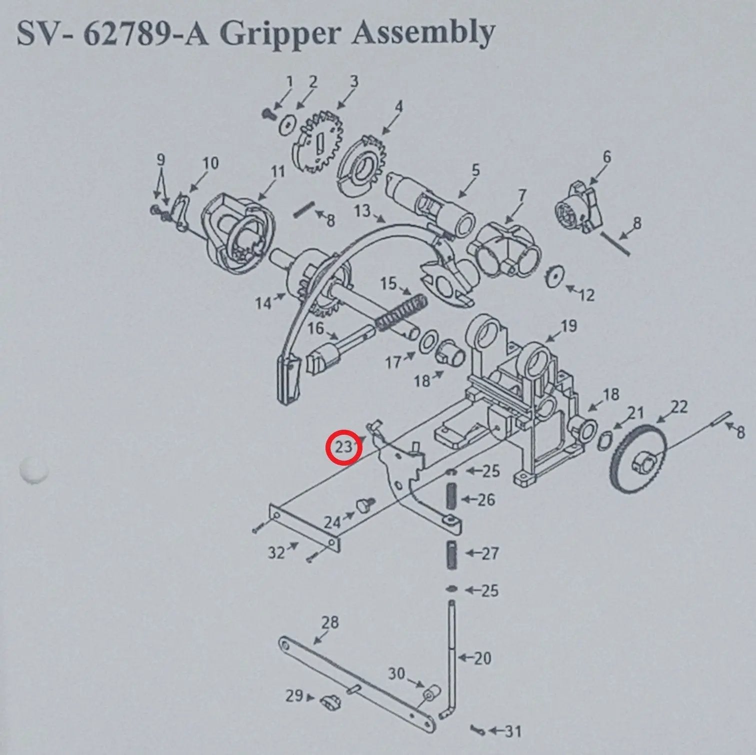 Gripper Reverse Rivet Assy (62752-A) | Rock-Ola